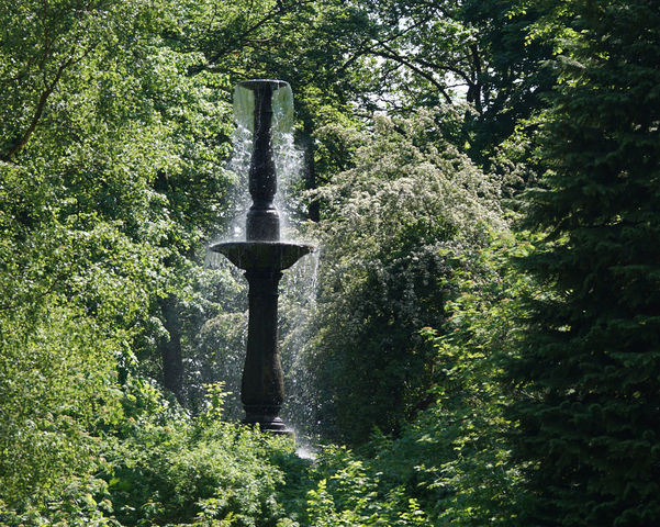 Fountain in forest | ID: 106310444