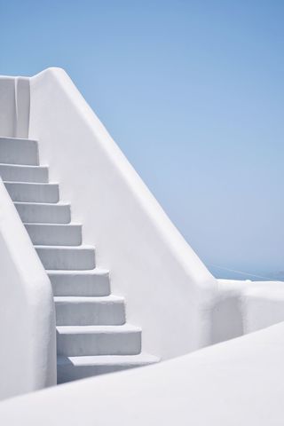 Low angle view of white steps | ID: 111729357
