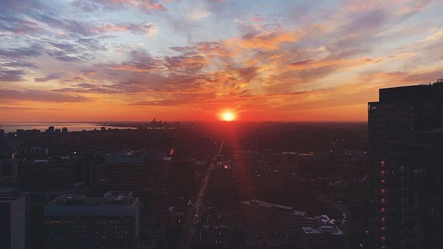 City buildings against sky during sunset | ID: 131289692