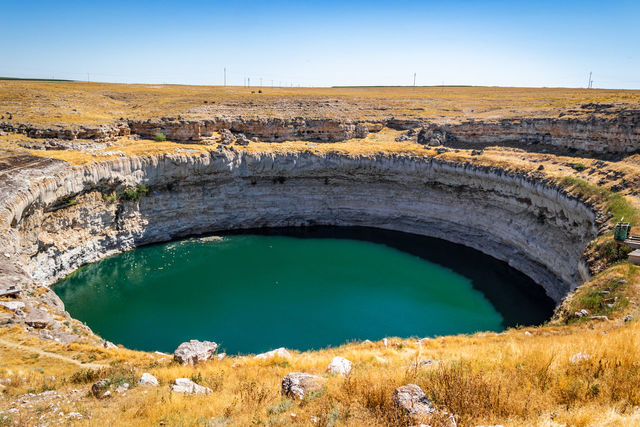 Scenic view of rock formations against blue | ID: 164871160