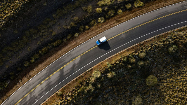 High angle view of car on road | ID: 179850729