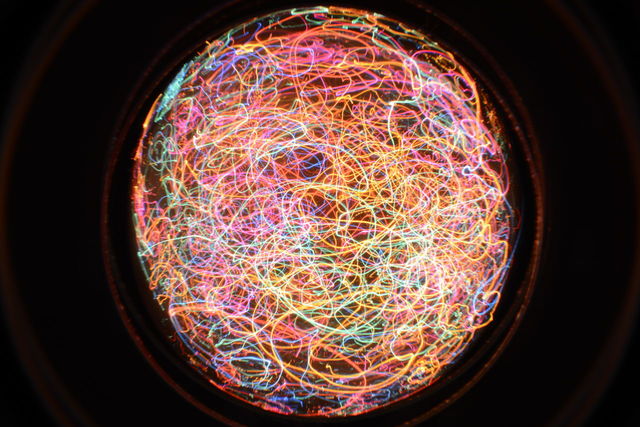 Close-up of multi colored plasma ball | ID: 79328761