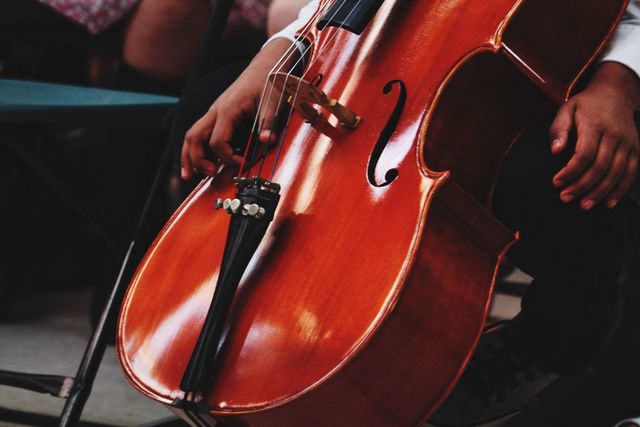 Close-up of hands playing musical instrument | ID: 86811671