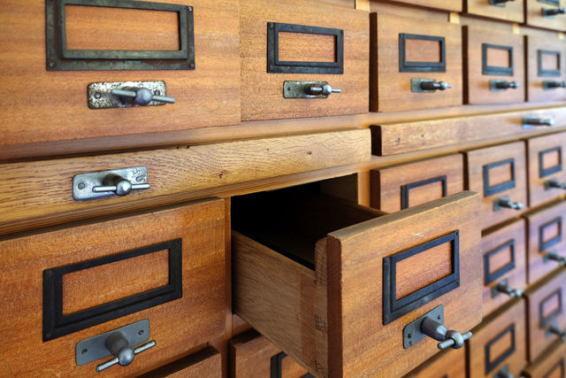 Close-up of wooden drawers used for | ID: 147397011