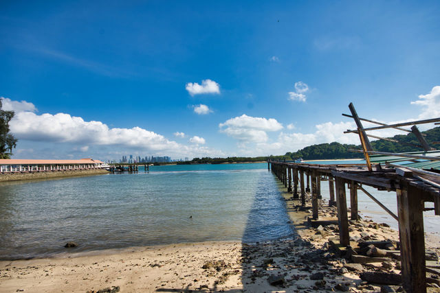 Pier on beach against sky | ID: 160130849