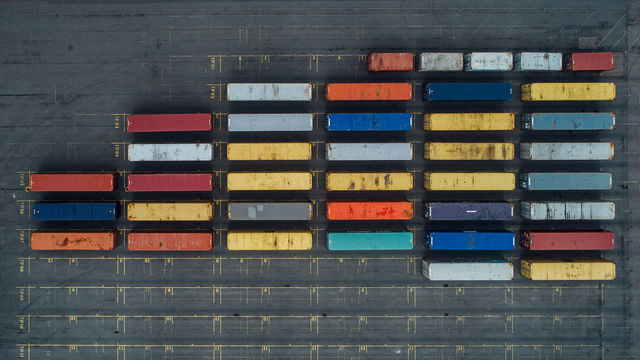 Top view of shipping containers | ID: 103002333