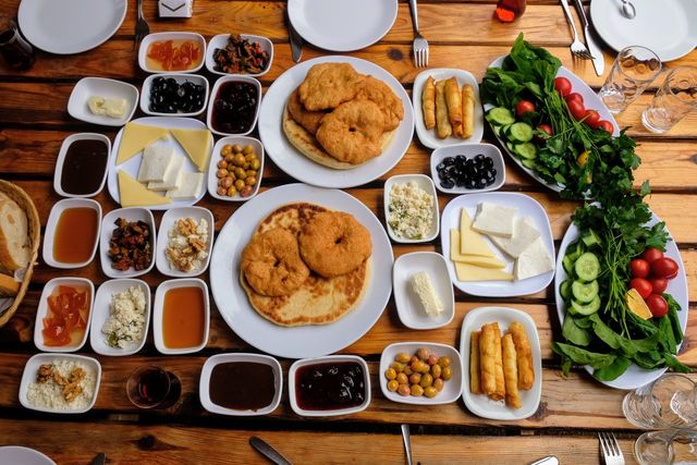 High angle view of meal on table | ID: 132824823