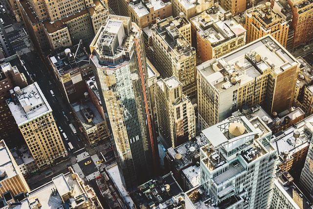 Directly above shot of buildings at city | ID: 66962488