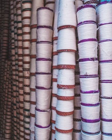 Full frame shot of threads for sale in store | ID: 142612377