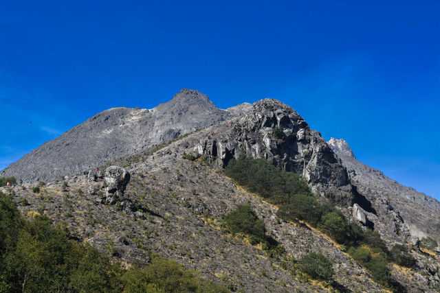 Low angle view of mountain against clear | ID: 130813114
