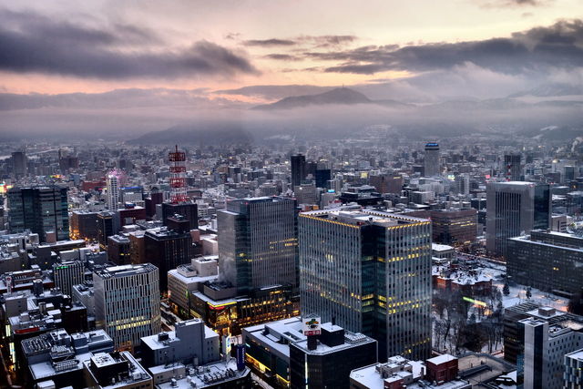 High angle view of city buildings during | ID: 134922362