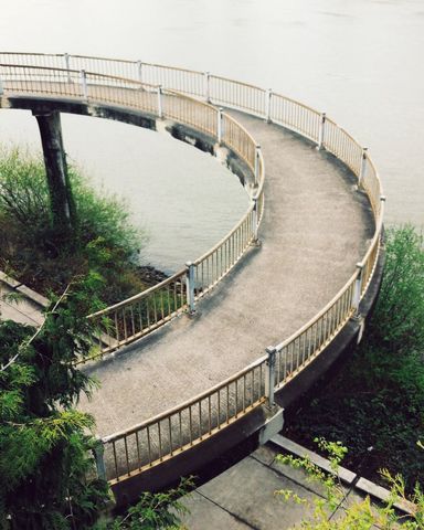 High angle view of curved bridge | ID: 42703713