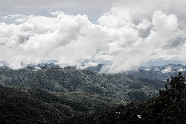 Panoramic view of landscape and mountains | ID: 163258602