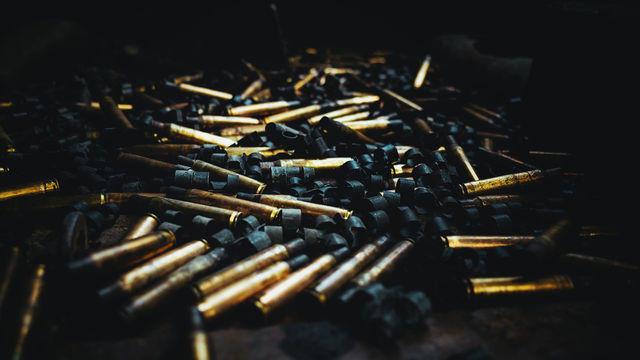 High angle view of bullets on floor | ID: 89190064