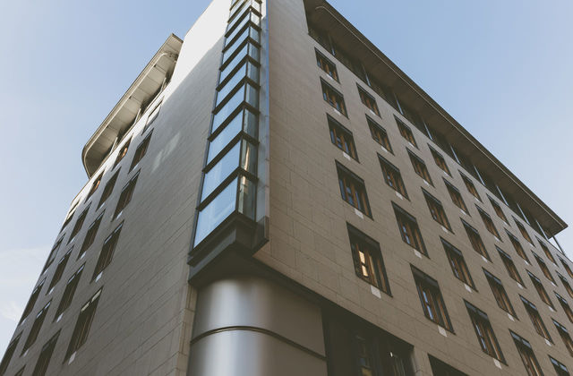 Low angle view of building against clear sky | ID: 153410160