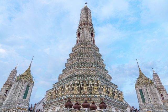 Low angle view of temple against building | ID: 132890027