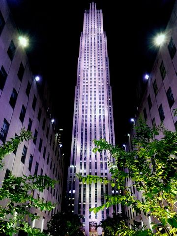 Low angle view of illuminated buildings | ID: 135036467
