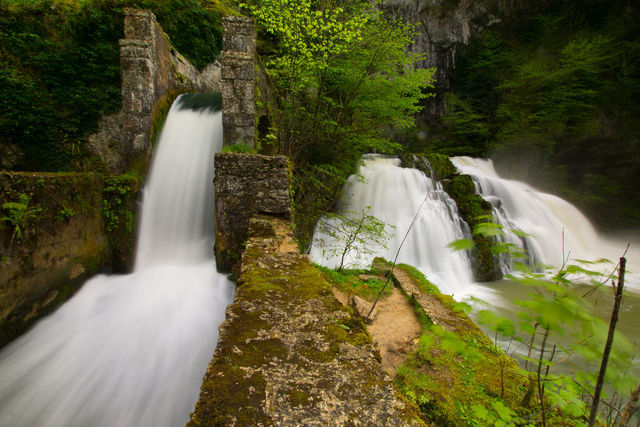 Close-up of waterfall against trees | ID: 101772750