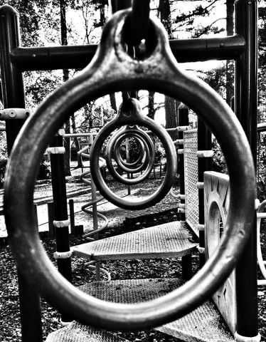 Close-up of metal structure hanging at park | ID: 7705419