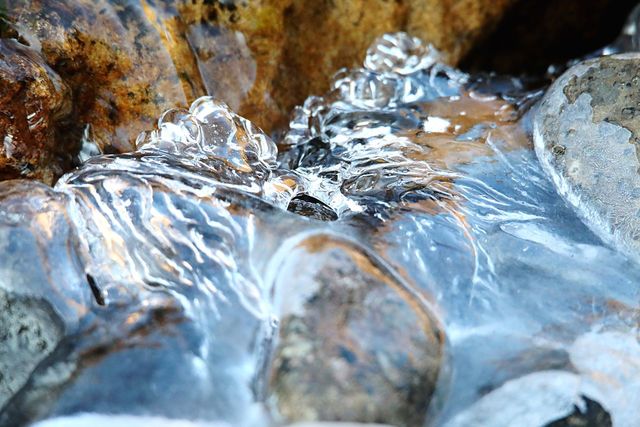 High angle view of water flowing through | ID: 133957584