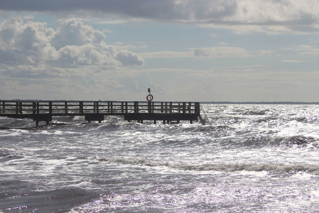 Scenic view of pier on sea against sky | ID: 126050155