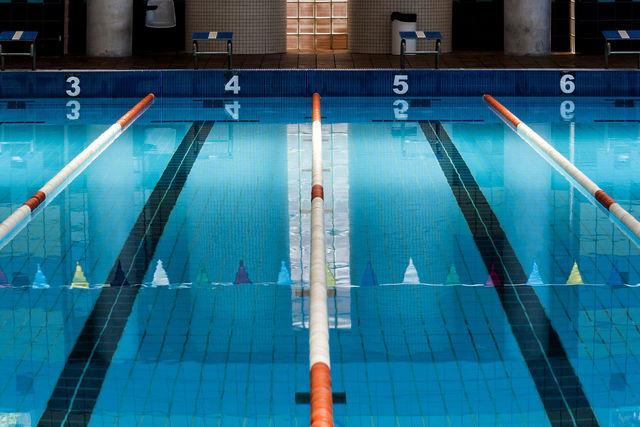 Swimming lane markers in pool | ID: 91212716