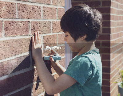 brick wall drawing side view