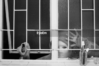 peeking through window mask