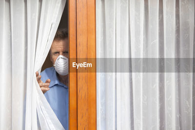 peeking through window mask