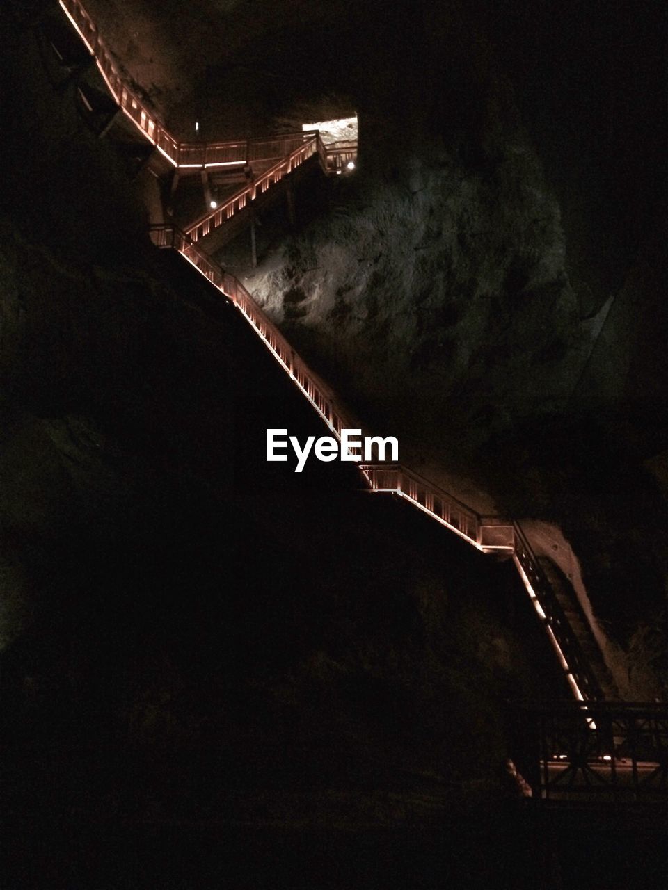 Low angle view of staircase at salt mine | ID: 65473661