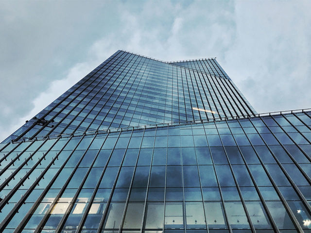 Low angle view of modern building against | ID: 162291022