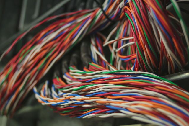 Full frame shot of multi colored cables | ID: 129405995