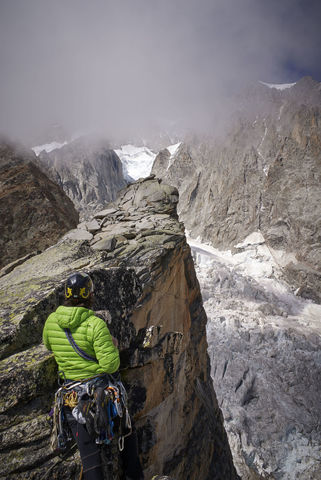 High angle view of mountain climber on | ID: 101539697