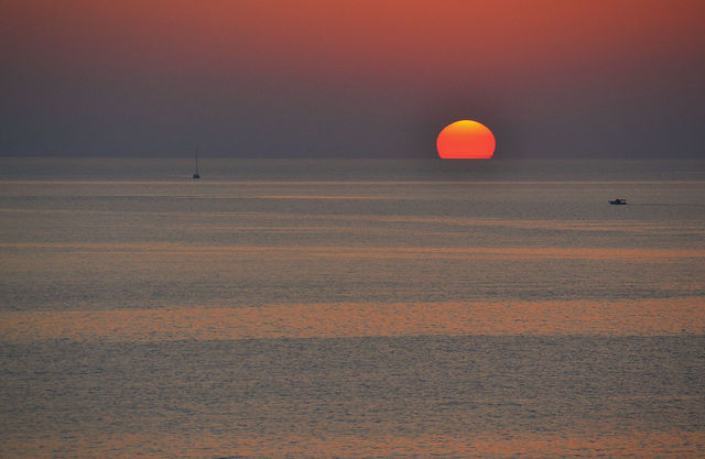 Scenic view of sea during sunset | ID: 92574180