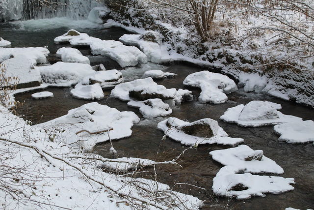 Close-up of snow on water | ID: 119630258