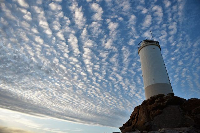 Low angle view of lighthouse against sky | ID: 147068674