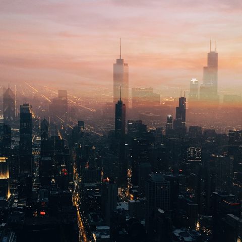 Cityscape at sunset | ID: 66901865