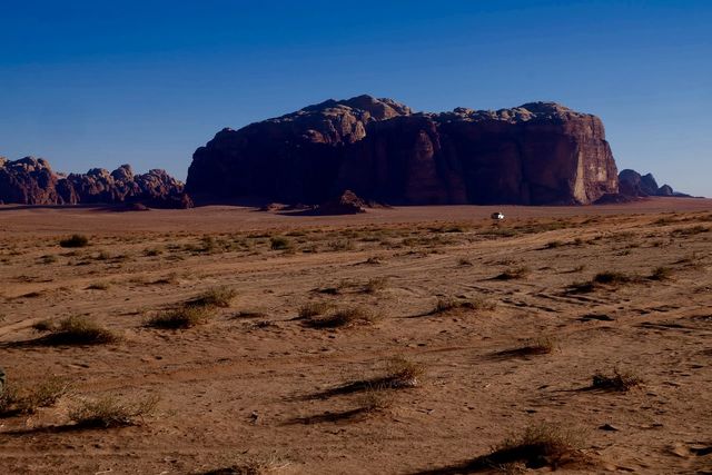 Rock formations in desert against clear sky | ID: 122500006
