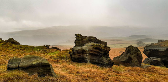 Scenic view of rock formations against sky | ID: 135707977