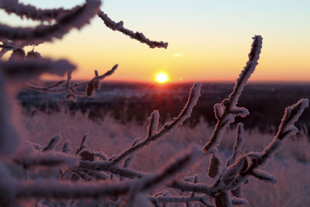 Close-up of snow on land against sky during | ID: 170804972