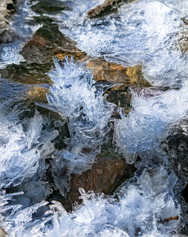 High angle view of ice on rock | ID: 84726009