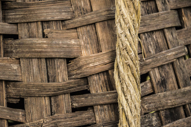 Close-up of rope and wood | ID: 81766812
