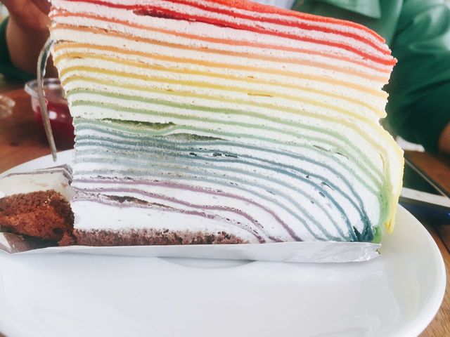 Close-up of cake slice in plate | ID: 129810309