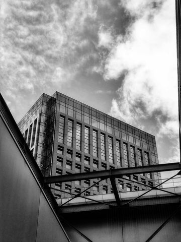 Low angle view of modern building against | ID: 145018564