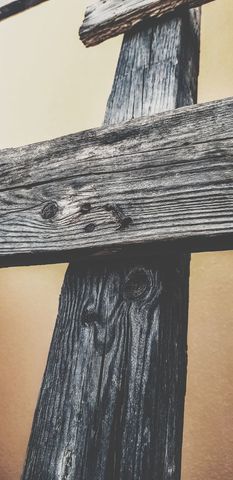 Close-up of old wooden post | ID: 132446322