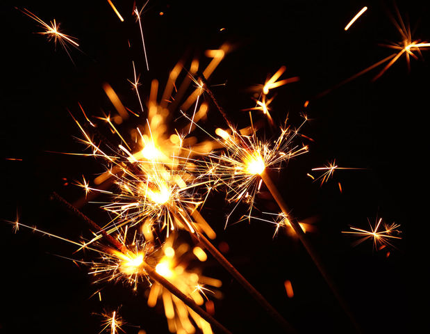 Close-up of sparklers at night | ID: 117220288