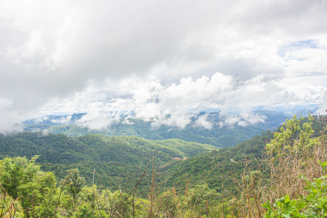 Aerial view of landscape and mountains | ID: 163258589