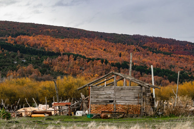 House on field against mountain | ID: 194657539
