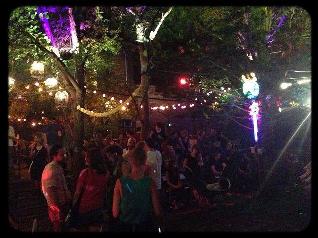 People at outdoor party at night | ID: 17134975