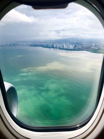 Scenic view of sea seen through airplane | ID: 131670452